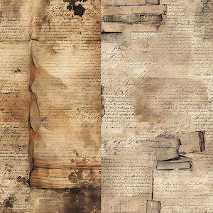 Vintage Book Page Textures: Digital Paper Pack (12x12 Inches) - Etsy