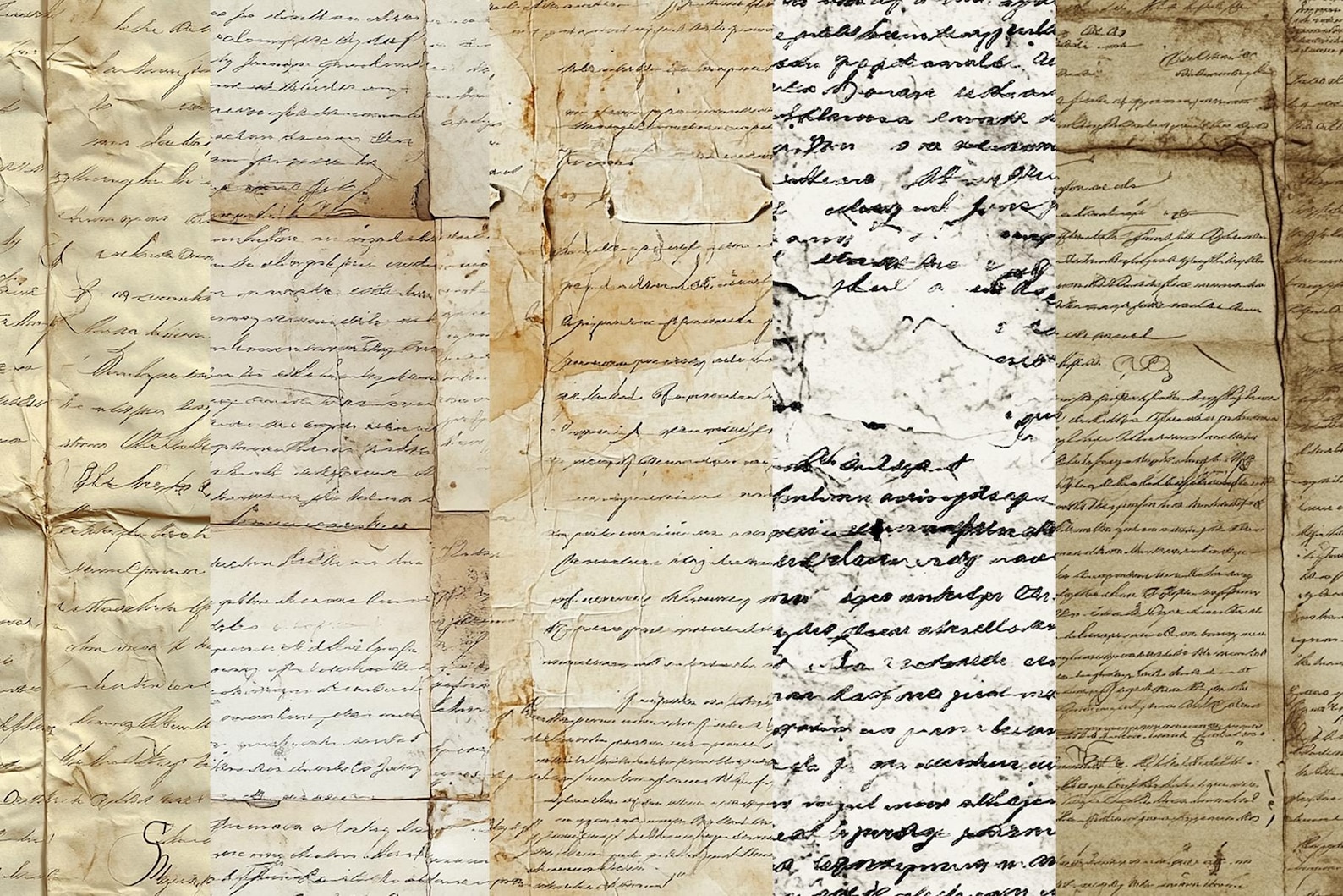 Vintage Notes Digital Paper: Seamless Antique Patterns (12x12 Inches ...