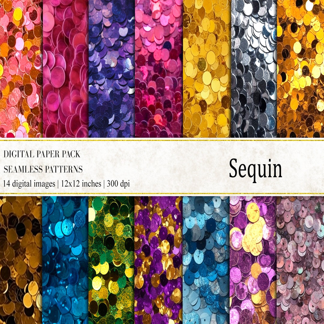 Sequin Digital Papers, Sequin Seamless Patterns, Glitter Digital Paper ...