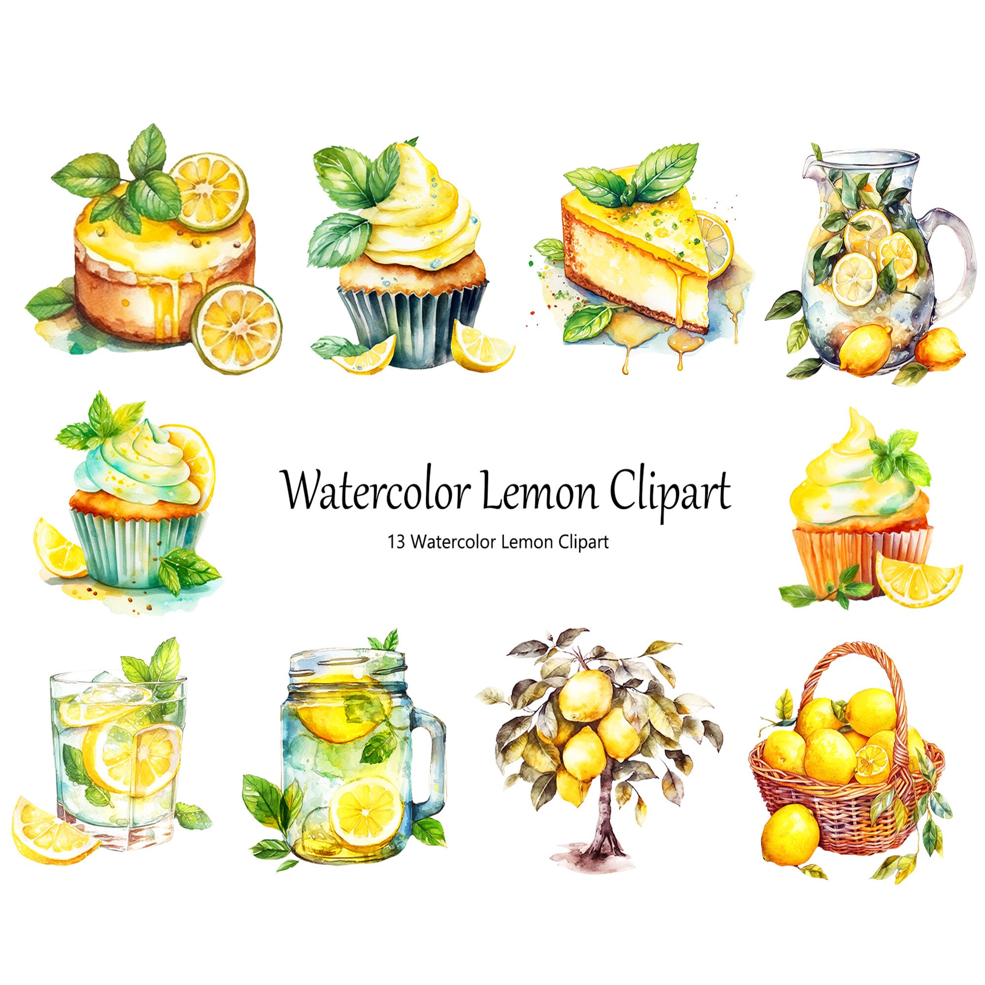 Watercolor Lemon Clipart, Watercolor Lemon, Watercolor Lemon ...