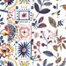 Embroidered Flowers Digital Paper: Seamless Floral Patterns (digital ...