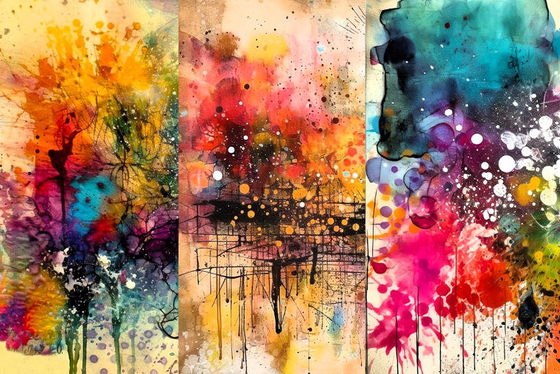 Grunge Texture Digital Paper: Scrapbook Art Backgrounds (digital ...