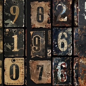 Grunge Letters Numbers Digital Papers, Industrial Grunge Papers ...