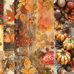 Autumn Fall Digital Papers, Vintage Autumn Digital Papers, Autumn ...