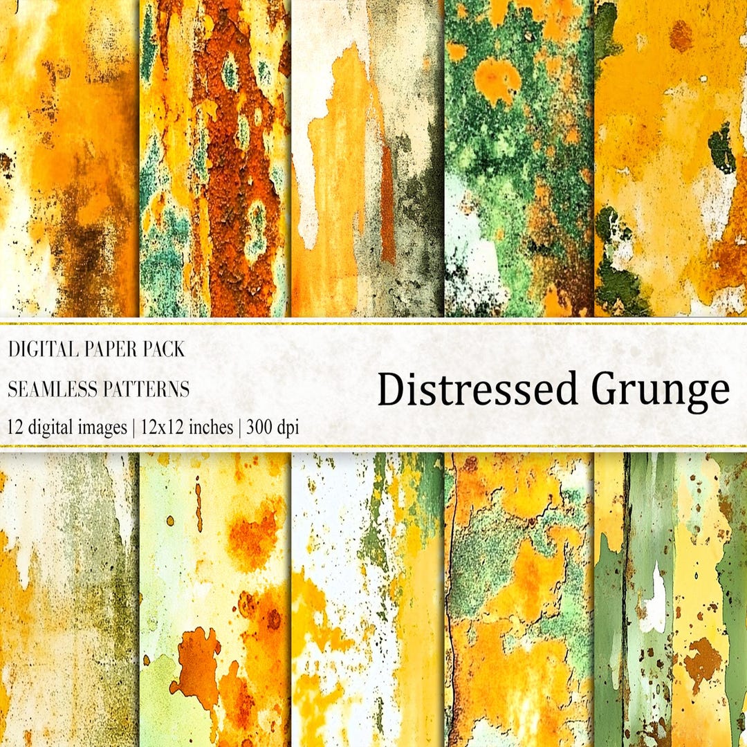 Grunge Digital Paper: Distressed Seamless Patterns (digital Download ...