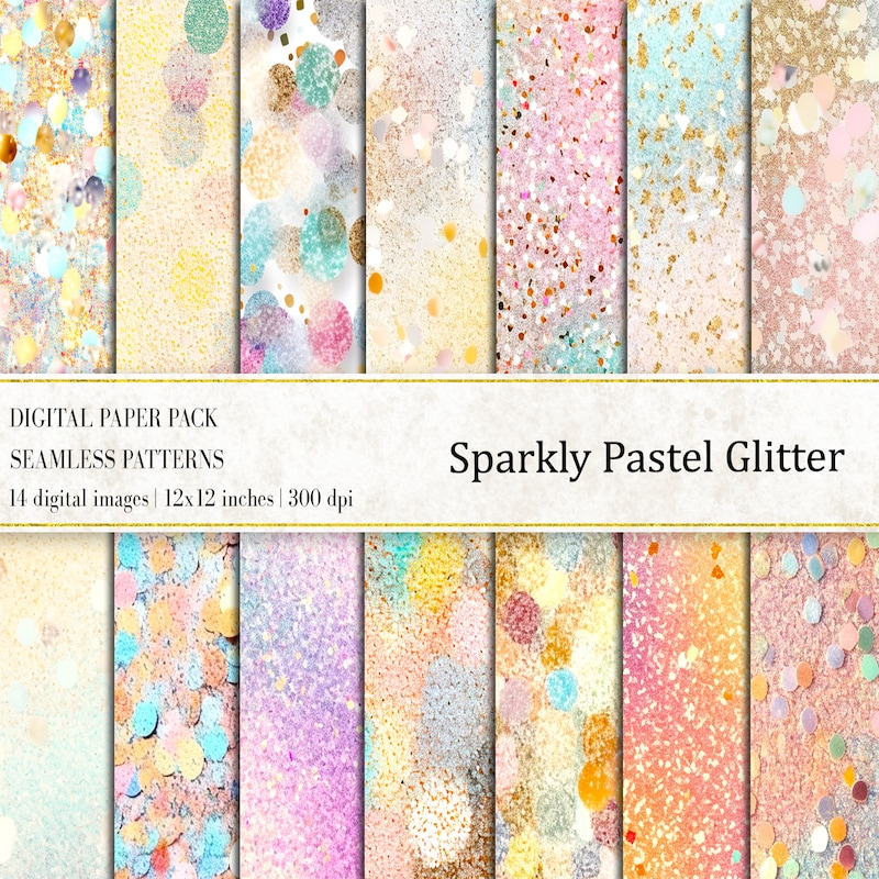 Pastel Glitter - Etsy