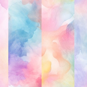 Pastel Watercolor Digital Paper: Seamless Texture Backgrounds (PNG ...