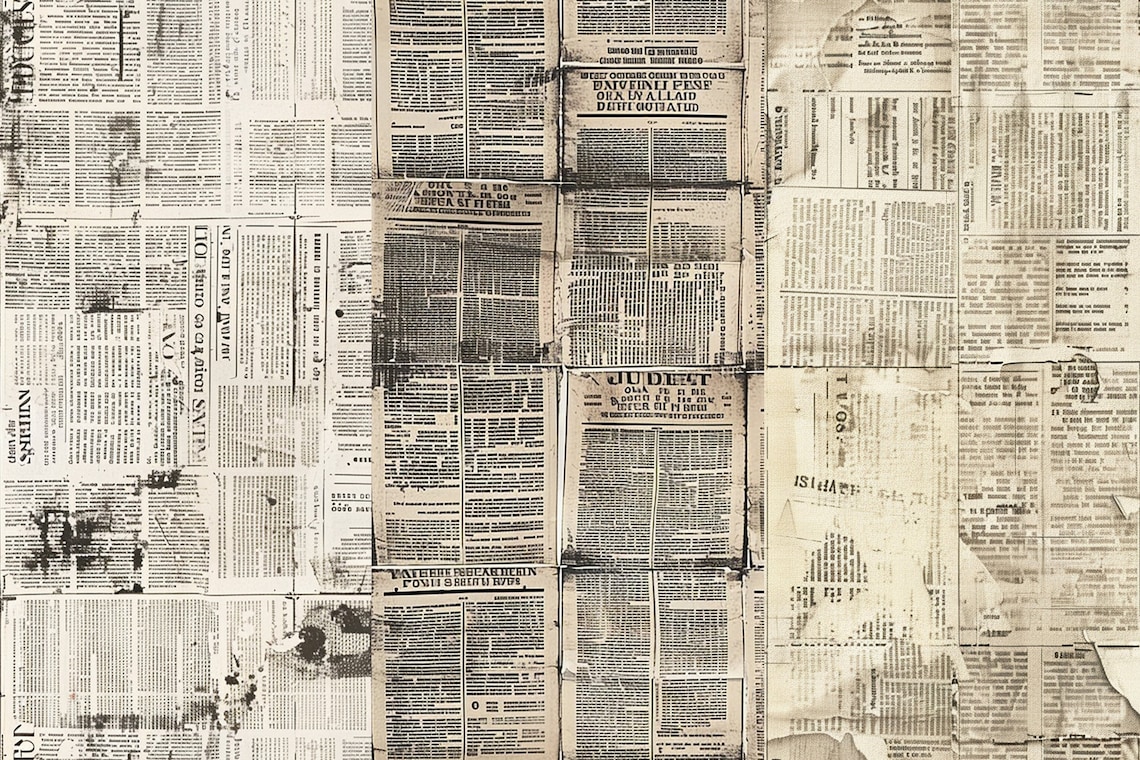 Newspaper Digital Paper Pack: Seamless Journal Backgrounds (digital ...
