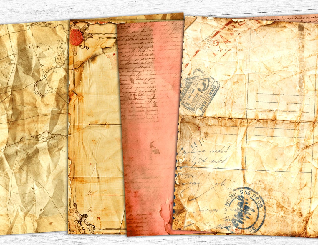Vintage Ephemera Paper Pack: Aged Textures, Scrapbook Journal (digital ...
