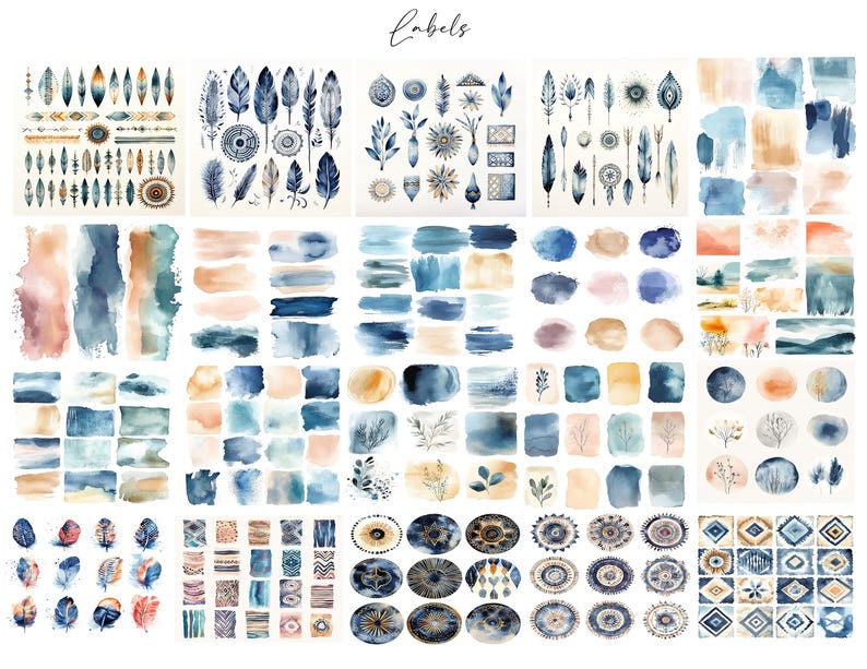 Boho Digital Paper Pack: Seamless Patterns, Junk Journal Kit (digital ...