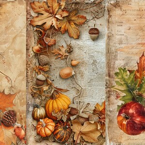 Autumn Fall Digital Papers, Vintage Autumn Digital Papers, Autumn ...