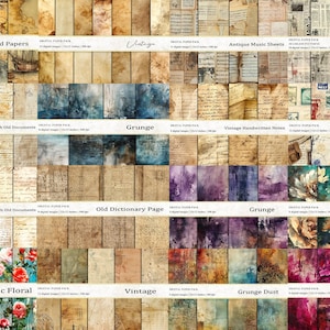 Vintage Ephemera Digital Paper Bundle: 1108 Antique Scrapbook Pages ...