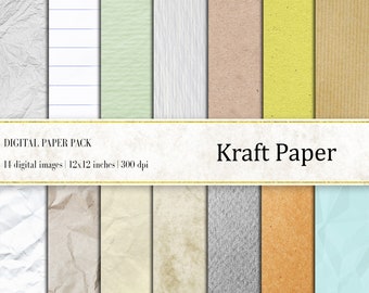Neutral Kraft Paper Kraft Digital Paper Kraft Scrapbook - Etsy