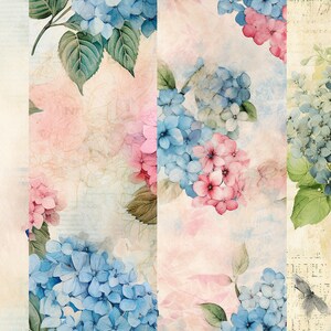 Hydrangea Digital Papers, Hydrangea Flower Paper, Hydrangea Journal ...