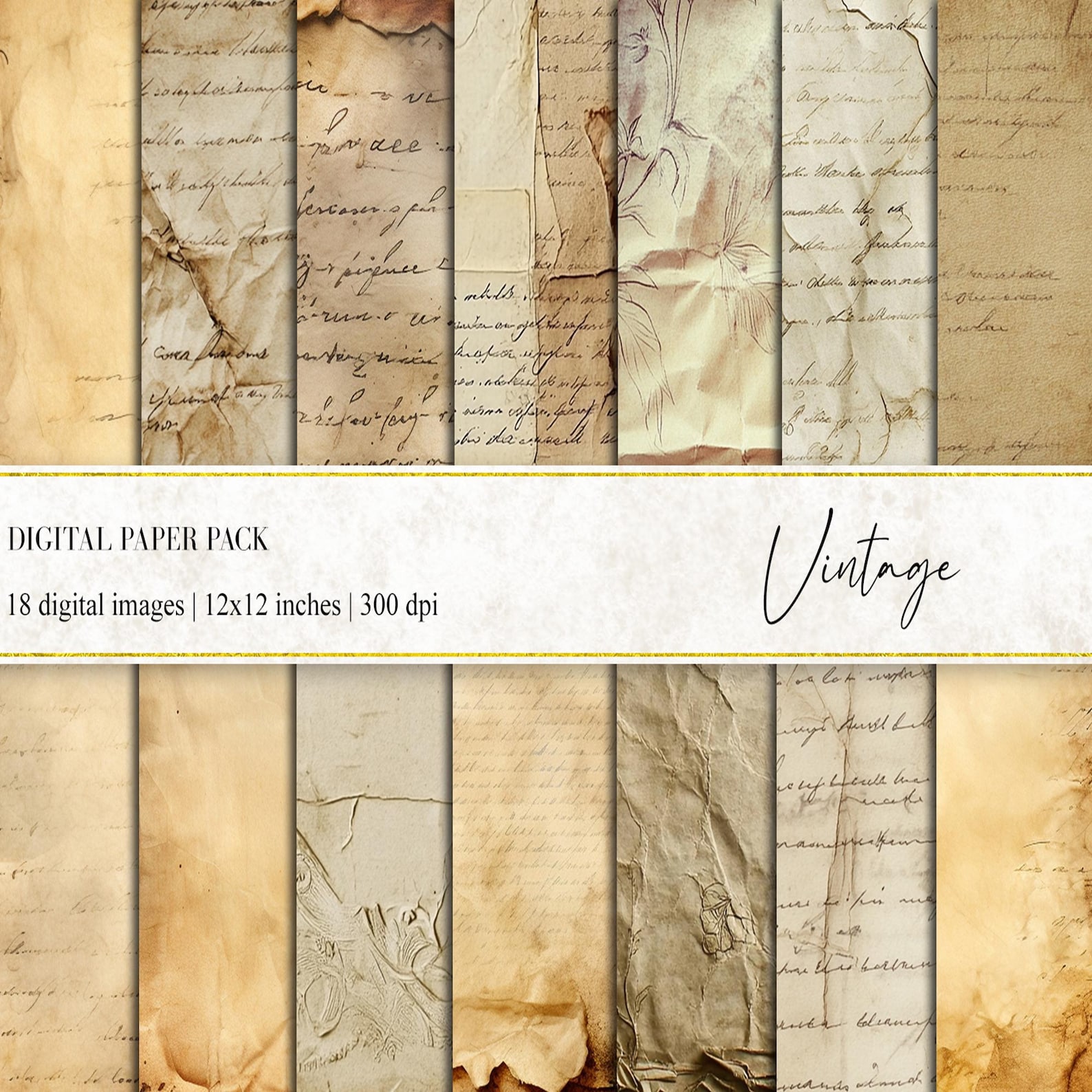 Vintage Digital Paper, Vintage Stained Paper, Antique Paper, Distressed ...