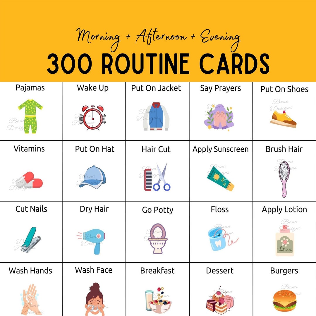 Kids Routine Cards: Visual Schedule, Chores Chart (digital Download) - Etsy