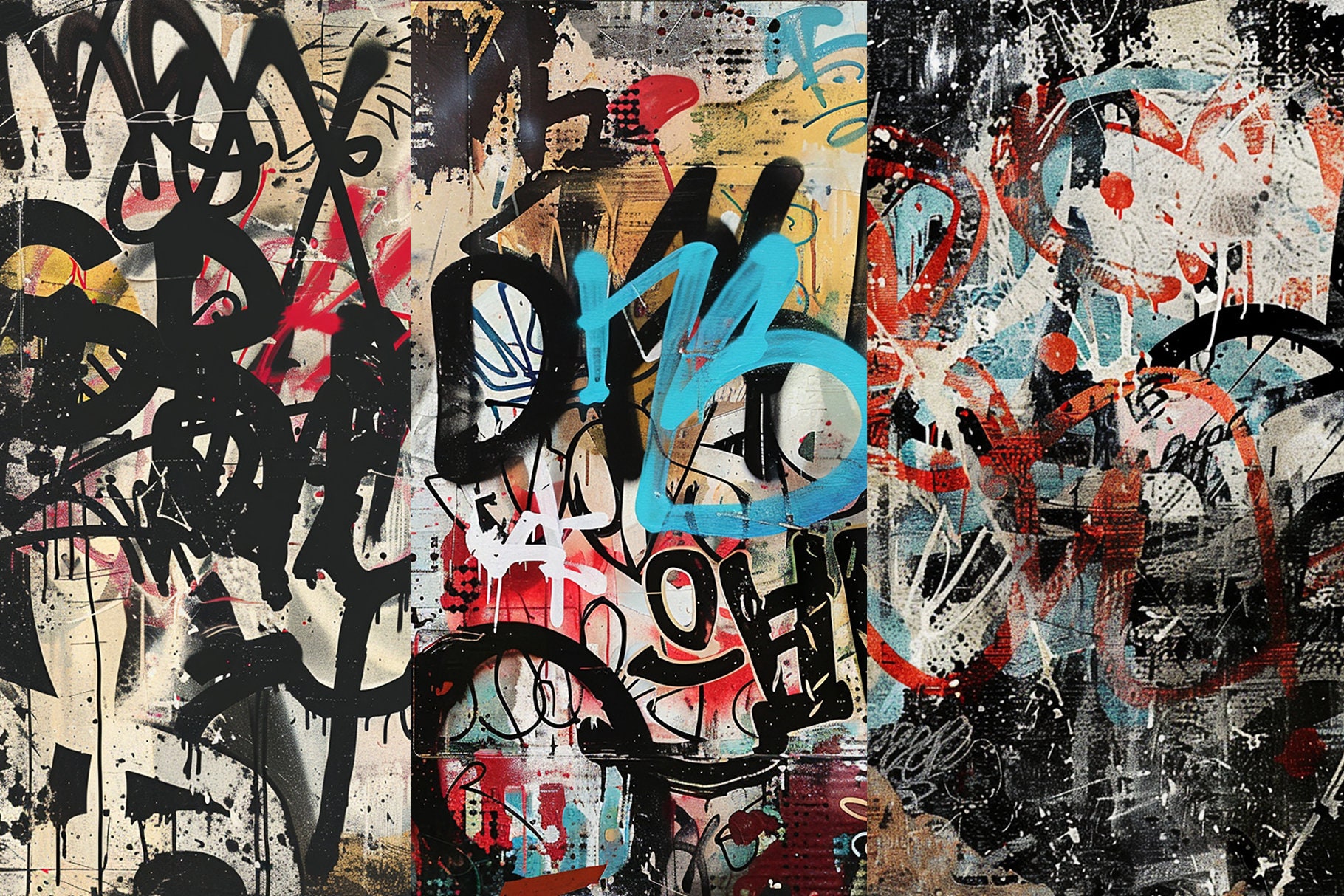 Handwritten Graffiti Digital Papers: Grunge Background (12x12, 300 Dpi ...