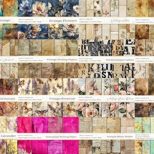 Vintage Ephemera Digital Paper Bundle: 1108 Antique Scrapbook Pages ...
