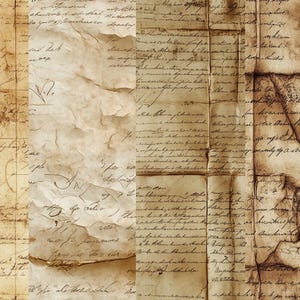 Vintage Notes Digital Paper, Old Papers, Antique Notes Paper, Vintage ...