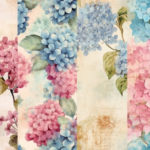 Hydrangea Digital Papers, Hydrangea Flower Paper, Hydrangea Journal ...
