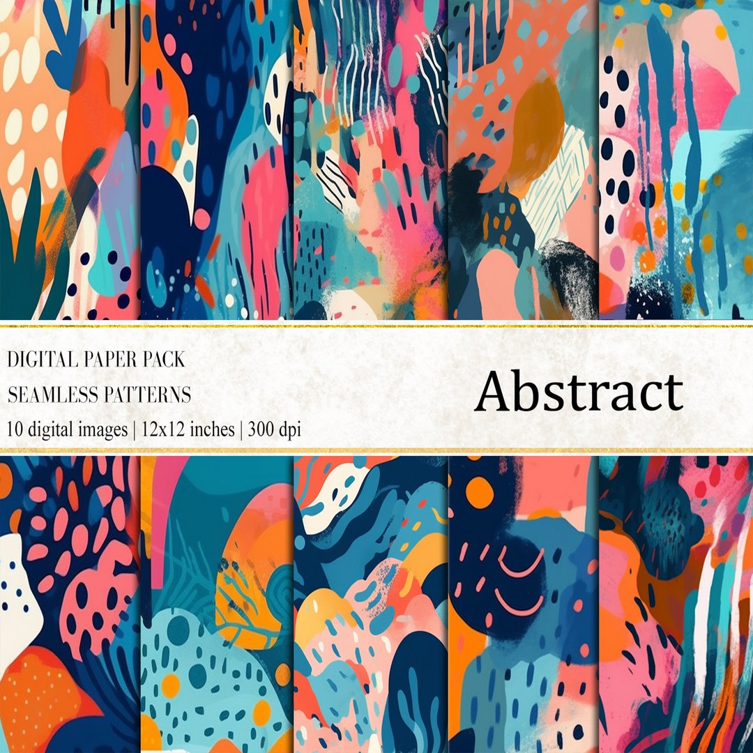 Abstract Digital Papers, Abstract Retro Digital Paper, Memphis Digital ...