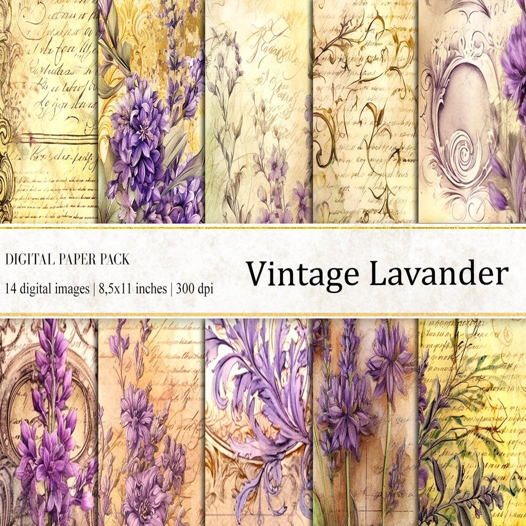 Vintage Lavender Digital Papers, Floral Scrapbook (digital Download) - Etsy