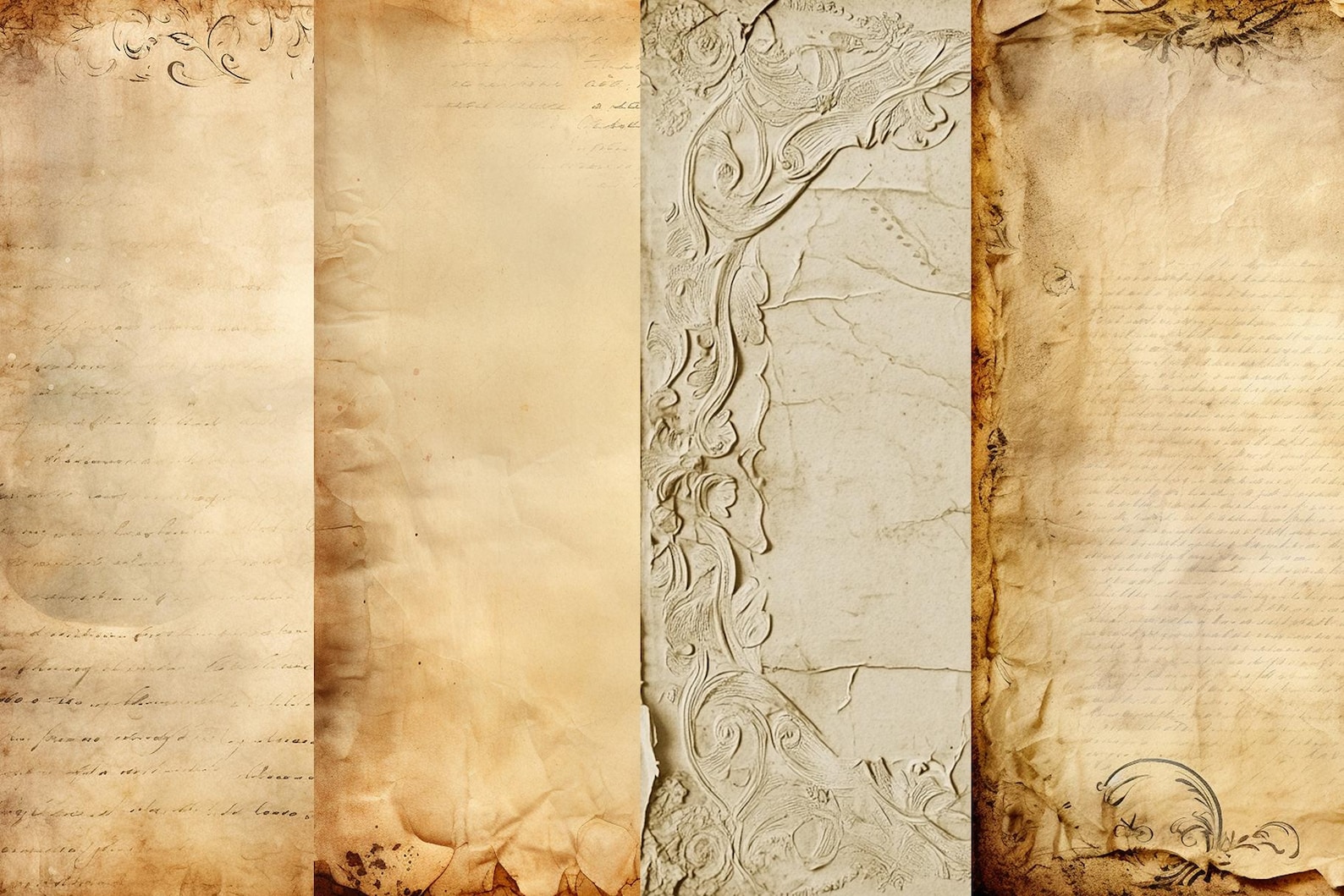 Vintage Digital Paper, Vintage Stained Paper, Antique Paper, Distressed ...