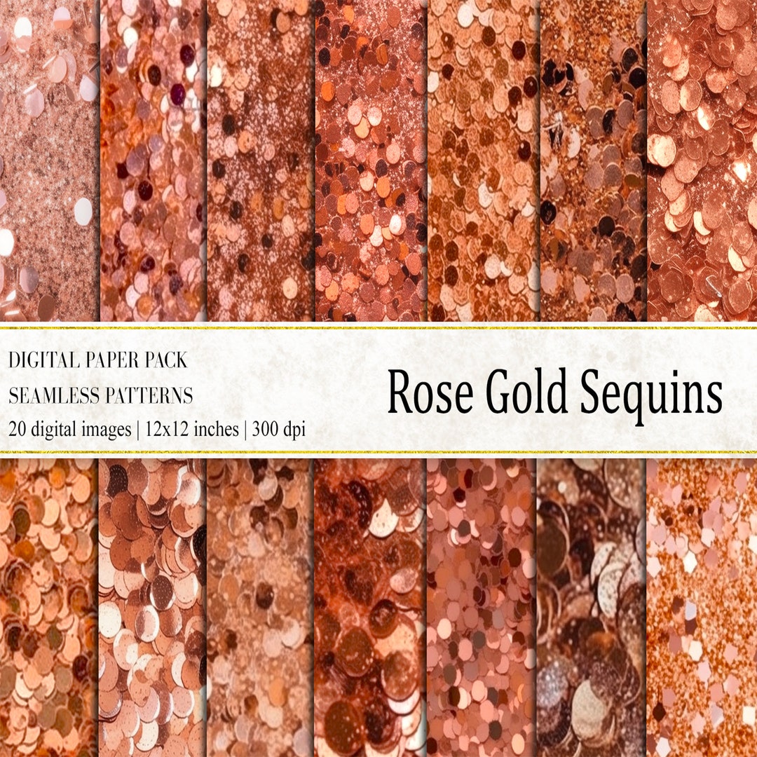 Rose Gold Sequins Digital Paper, Seamless Patterns (digital Download ...