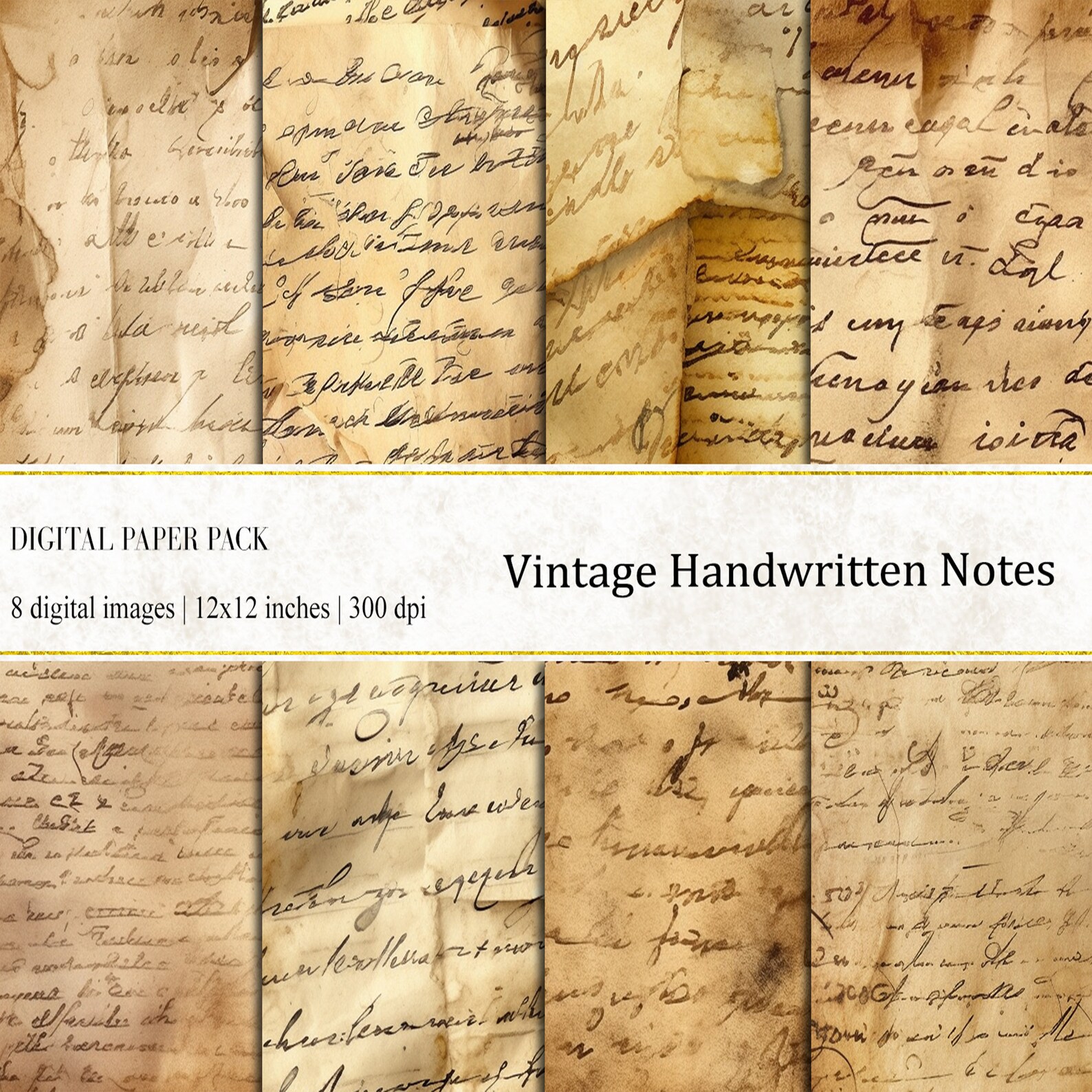 Vintage Handwritten Notes Digital Papers, Notes Digital Papers, Antique ...