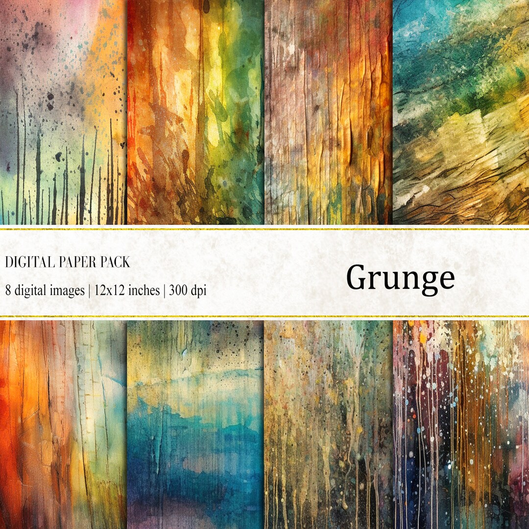 Rainbow Grunge Digital Papers: Distressed Journal Backgrounds (digital ...