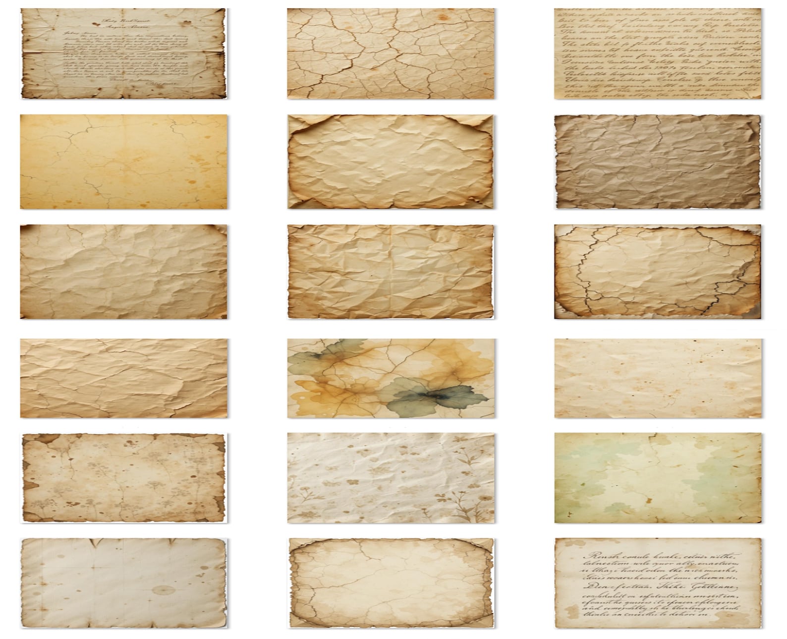Vintage Paper Ephemera Bundle: Antique Textures, Scrapbook Printables ...