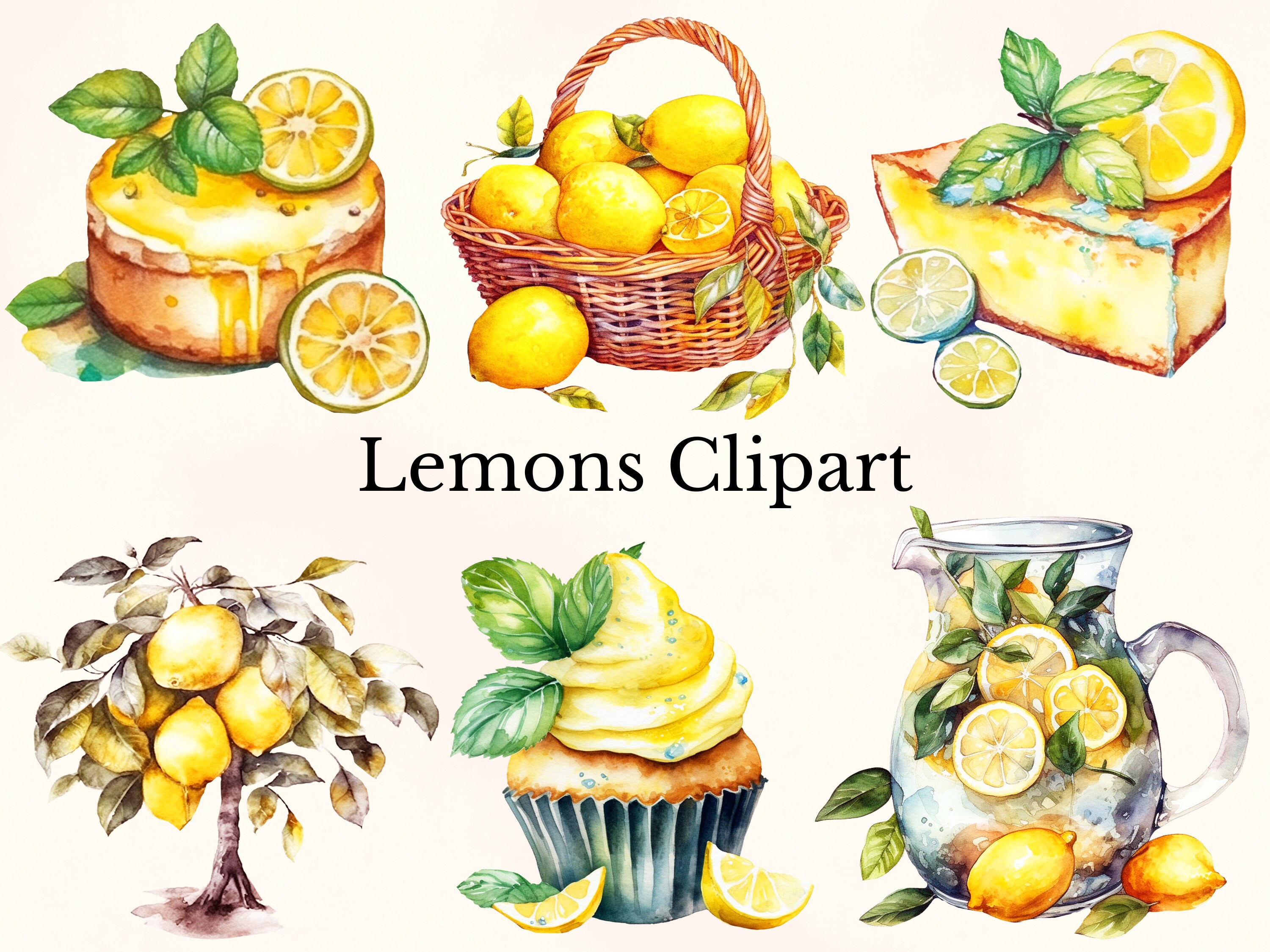 Watercolor Lemon Clipart, Watercolor Lemon, Watercolor Lemon ...