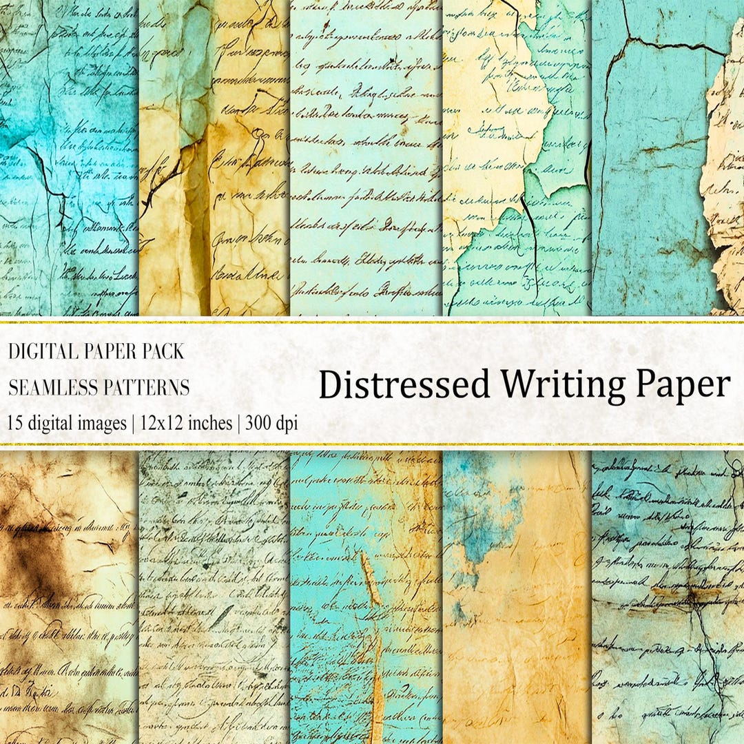 Distressed Writing Paper Digital Papers, Distressed Writing Seamless ...