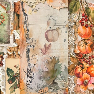 Autumn Fall Digital Papers, Vintage Autumn Digital Papers, Autumn ...