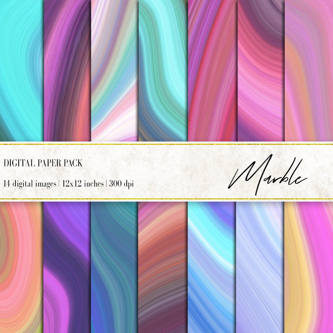 Colorful Marble Digital Papers: 12x12 Backgrounds (instant Download) - Etsy