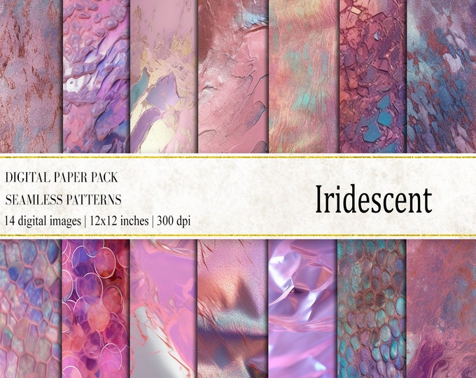 Iridescent Digital Paper, Iridescent Bokeh, Abstract Iridescence ...