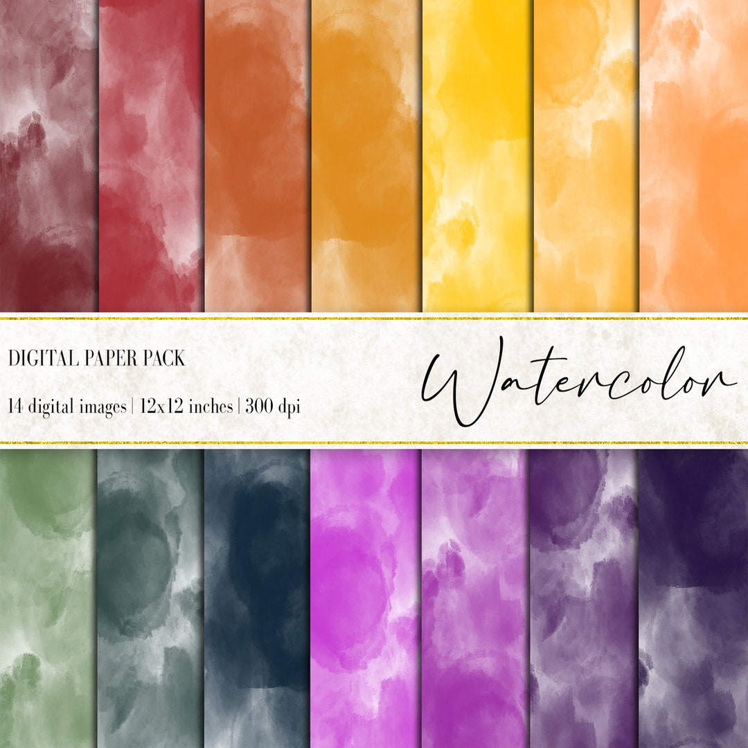 Watercolor Digital Papers, Halloween Watercolor Digital Papers ...