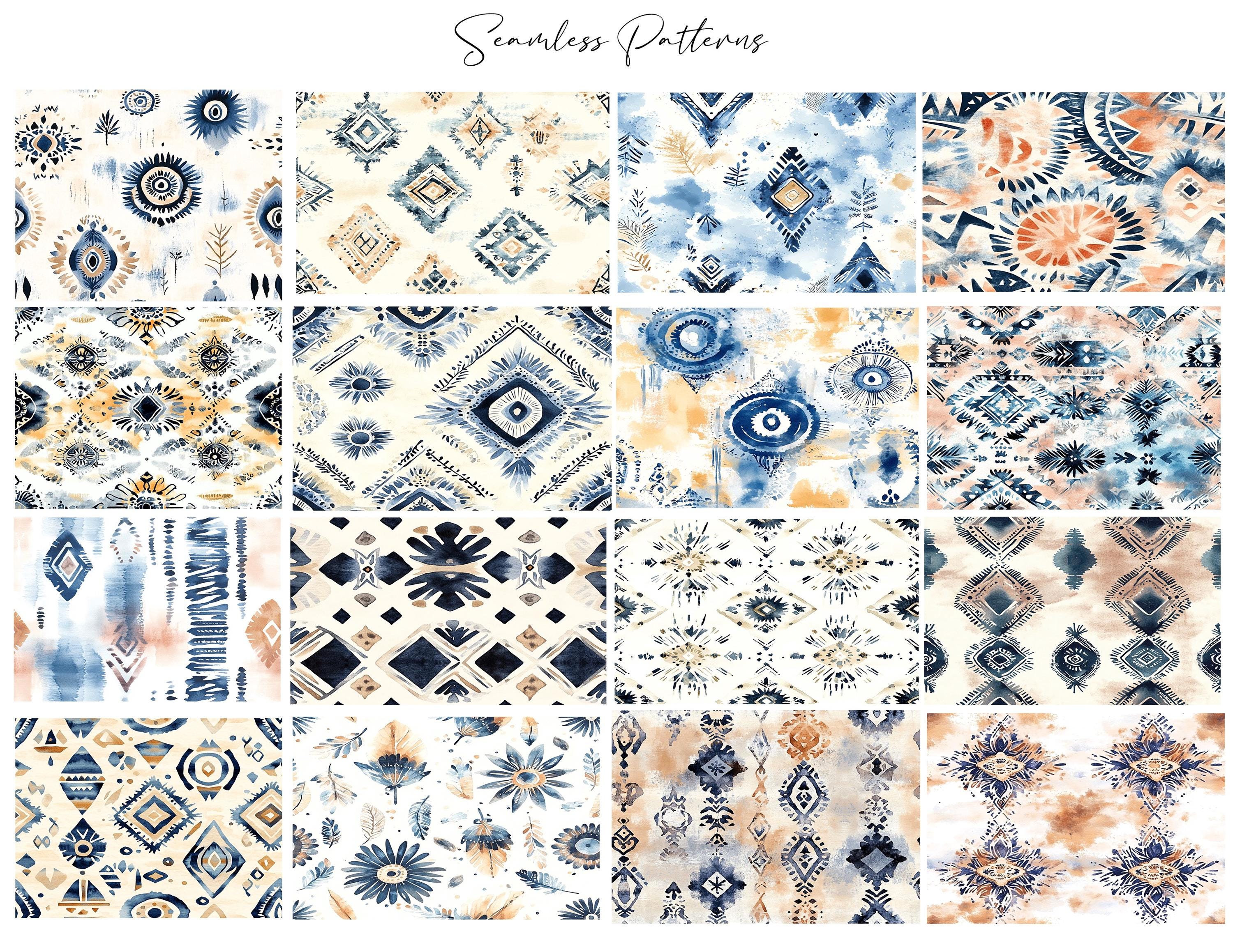 Boho Digital Paper Pack: Seamless Patterns, Junk Journal Kit (digital ...