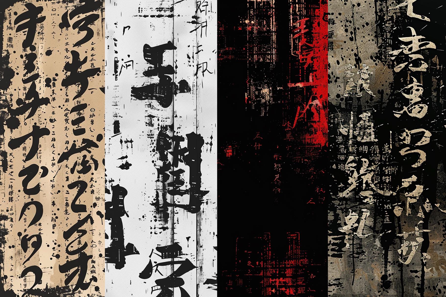 Japanese Script Letters Digital Papers, Japanese Letters, Letters ...