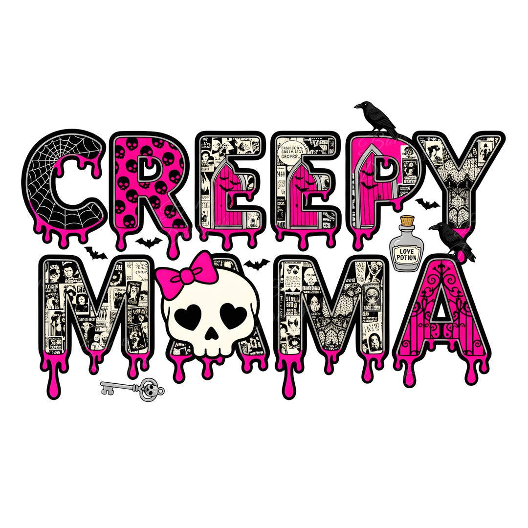 Creepy Mama PNG Clipart, Halloween Sublimation Design (digital Download ...