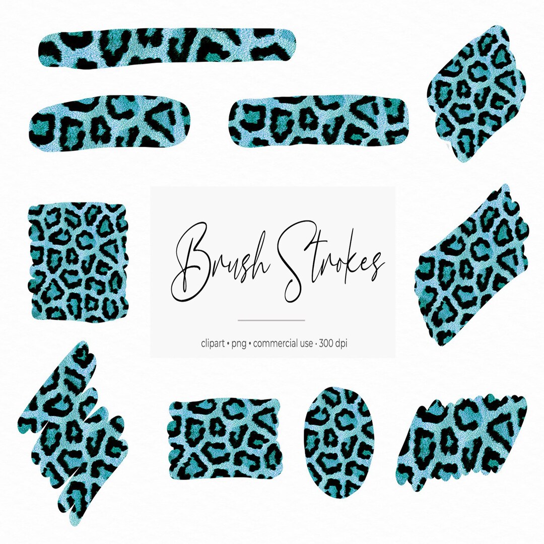 Leopard Brush Strokes Clipart Brush Strokes Illustration - Etsy
