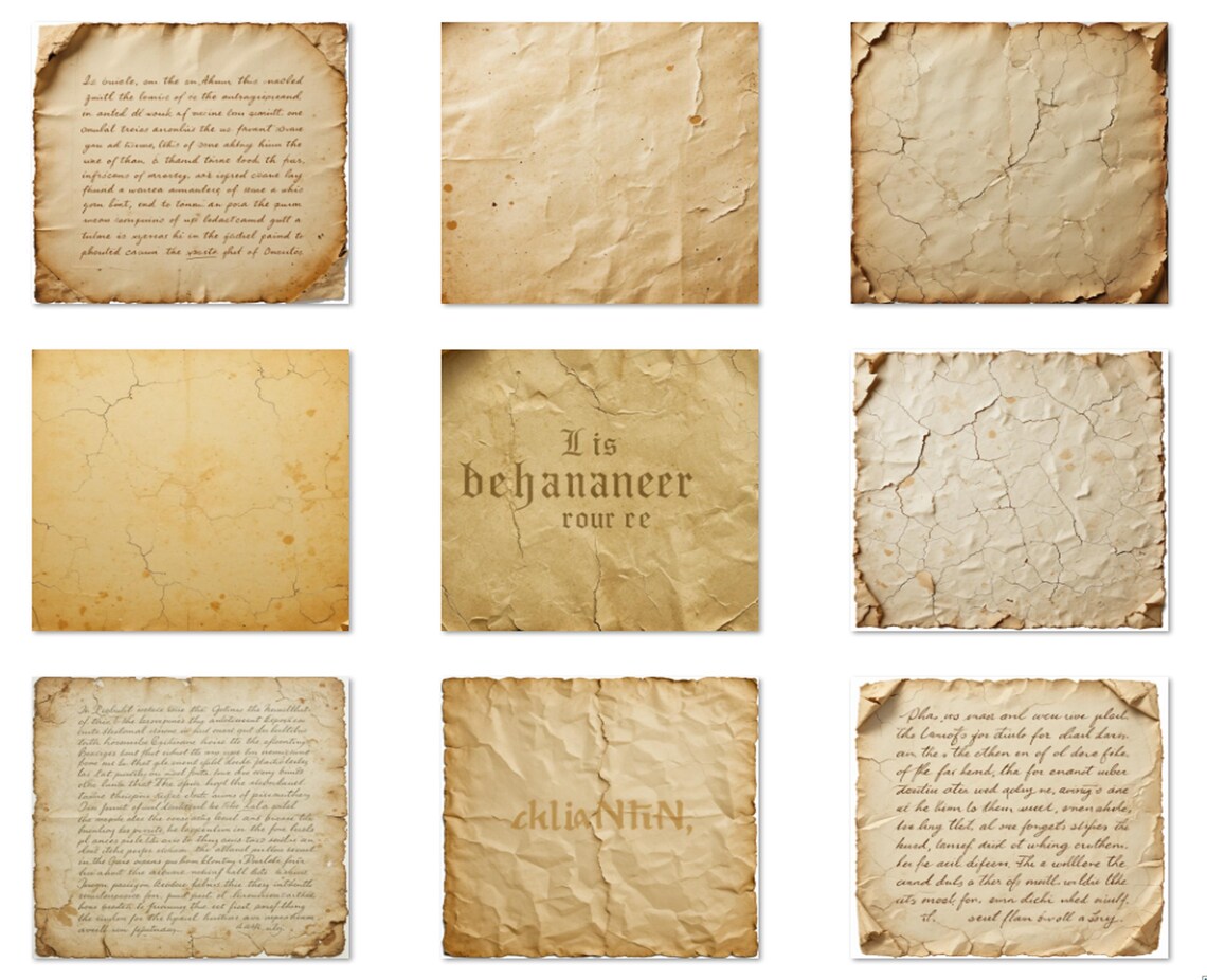 Vintage Paper Ephemera Bundle: Antique Textures, Scrapbook Printables ...