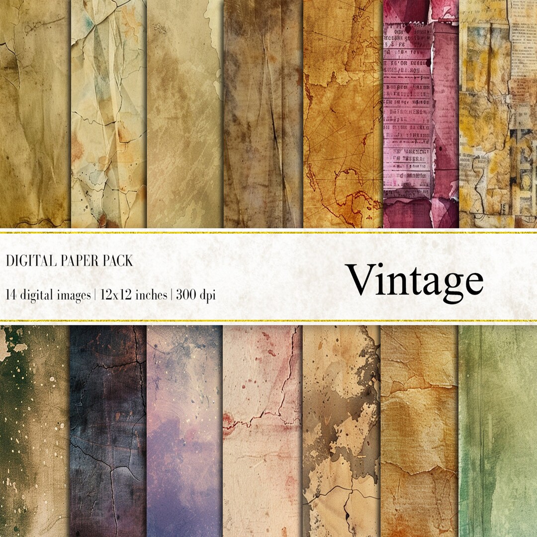 Vintage Digital Papers, Vintage Ephemera Digital Papers, Vintage ...