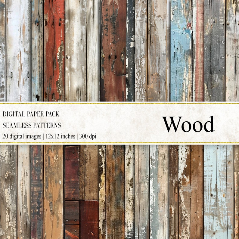Wood Digital Papers, Wood Seamless Patterns, Wood Background ...