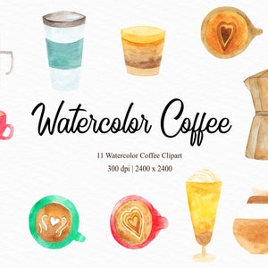 Watercolor Coffee Clipart, Watercolor Coffee Illustration, Watercolor ...