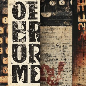 Grunge Letters Numbers Digital Papers, Grunge Printable, Old Letters ...