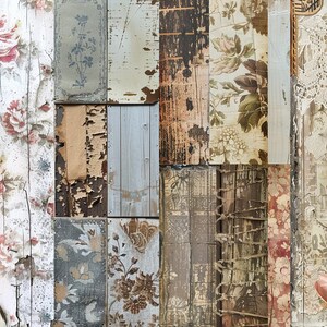Rustic Floral Digital Paper, Floral Collage Digital Paper, Floral ...
