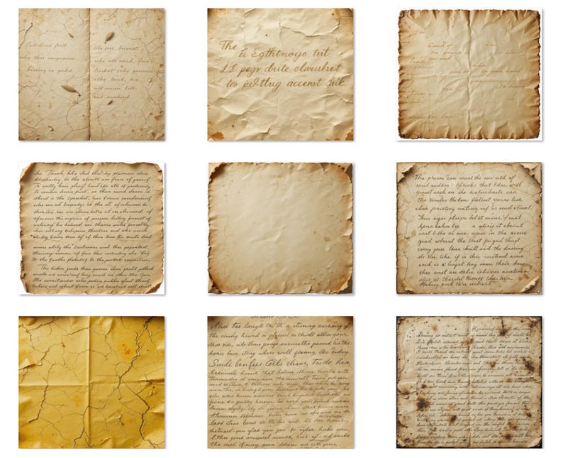 Vintage Paper Ephemera Bundle: Antique Textures, Scrapbook Printables ...