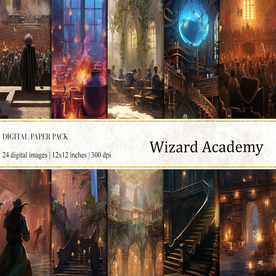 Wizard Academy Digital Papers, Magic School Background, Wizard World ...