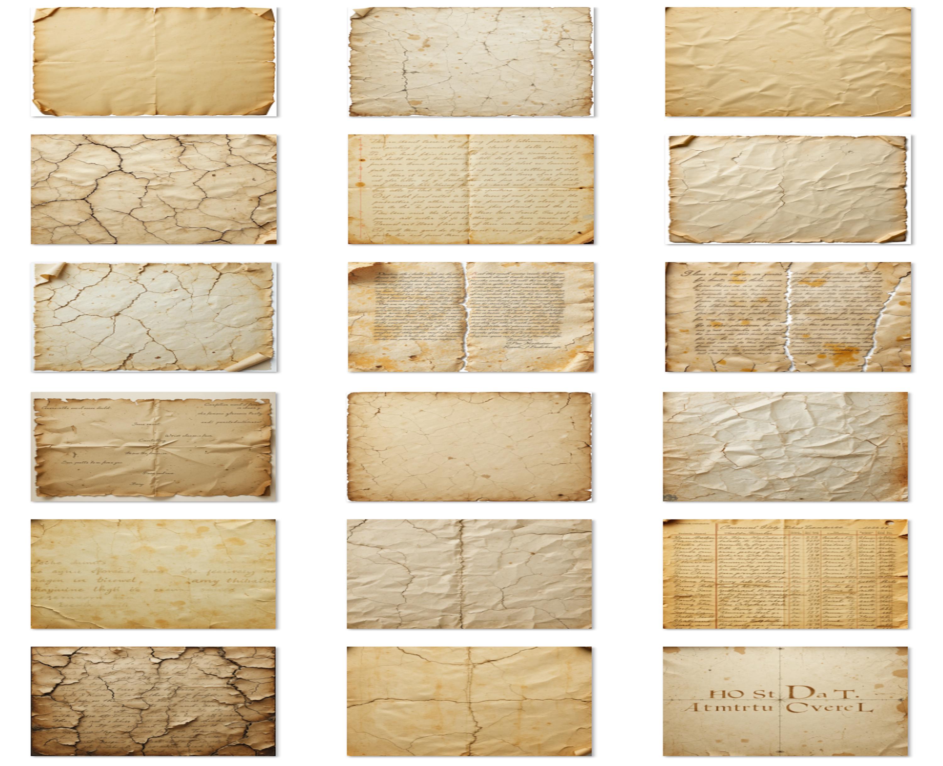 Vintage Paper Ephemera Bundle: Antique Textures, Scrapbook Printables ...